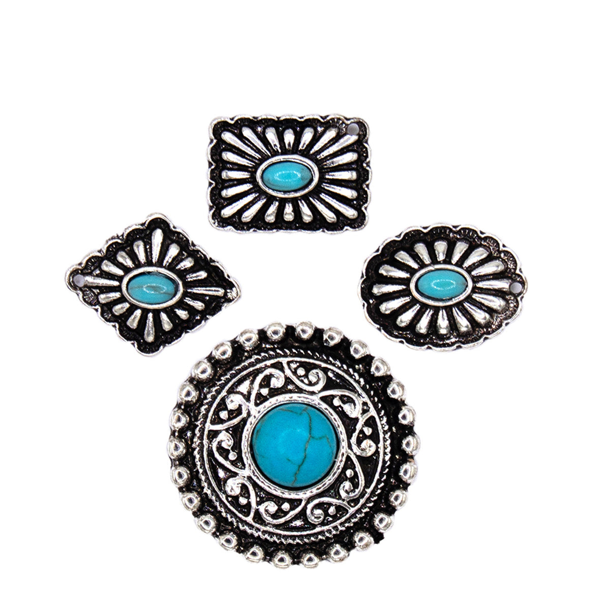 Assorted Pin Tack Set of Turquoise Concho Designs C250T – Wild Wild ...