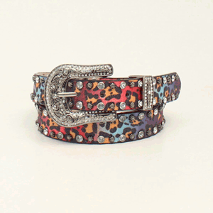 M&F Angel Ranch Kids Belt 1" Multi Coloured Leopard Print D130001097 ...
